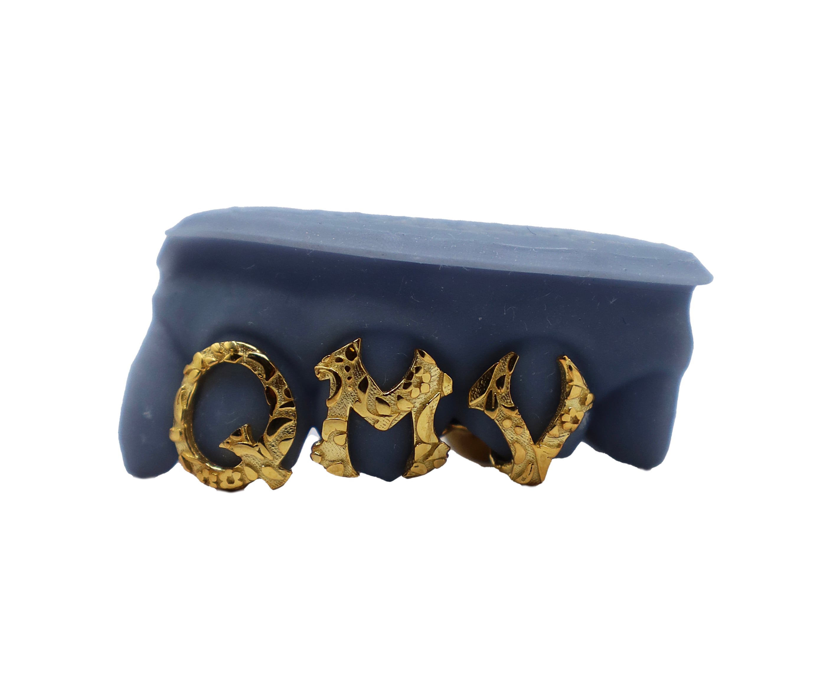 3D Initial Grillz w Custom Texture - Luxe Grillz