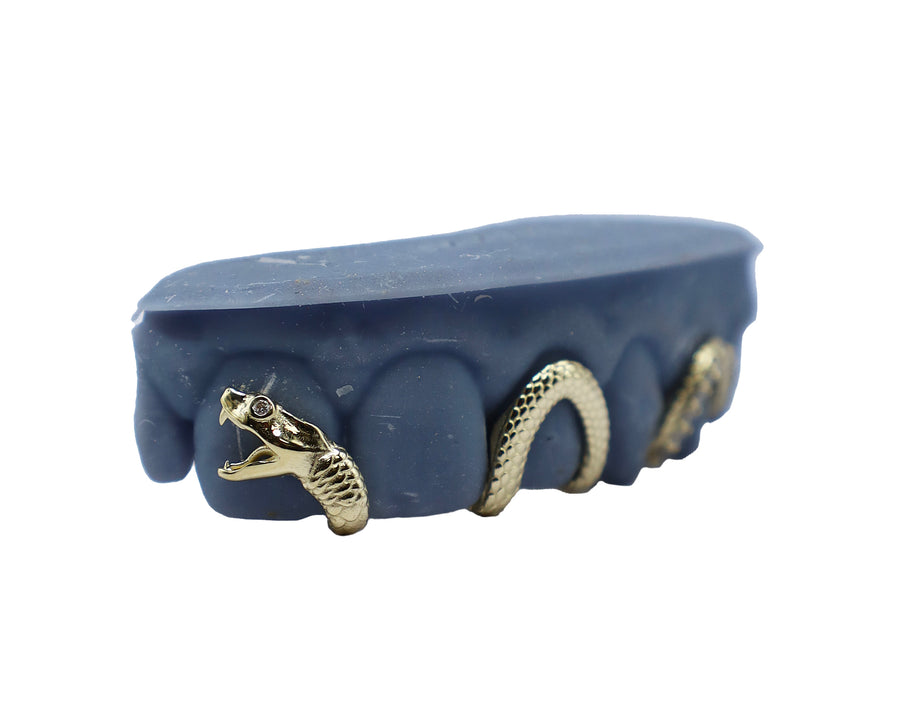 3D Snake Grillz w Diamonds - Luxe Grillz