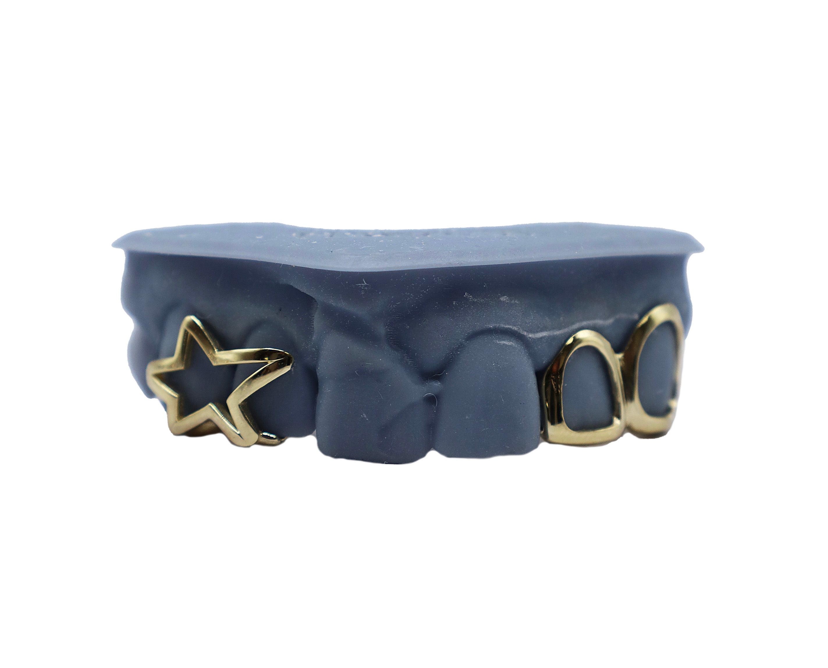 3D Star Grillz w Two Open Face Teeth - Luxe Grillz