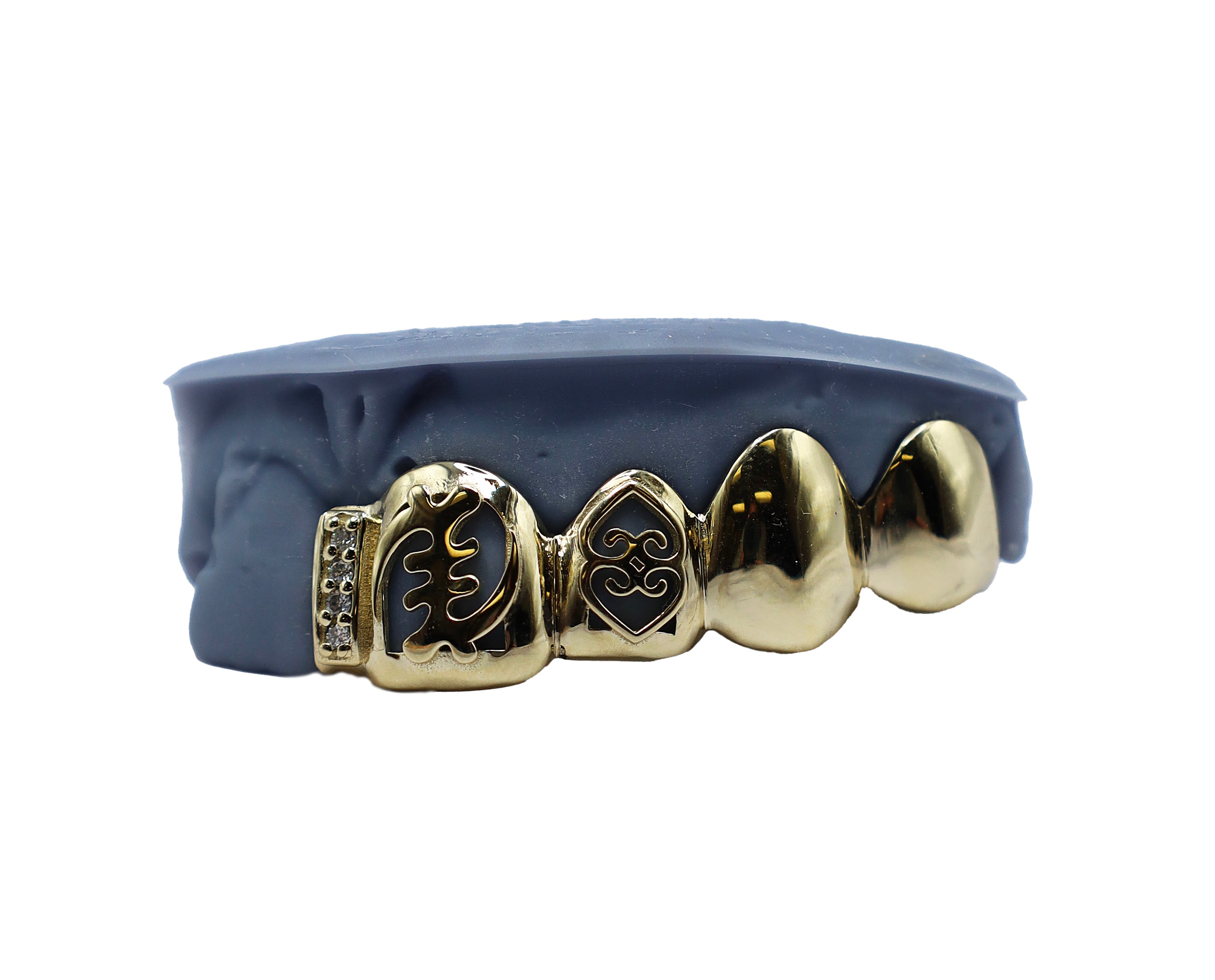 4 Tooth Grillz w 3D Logos - Luxe Grillz