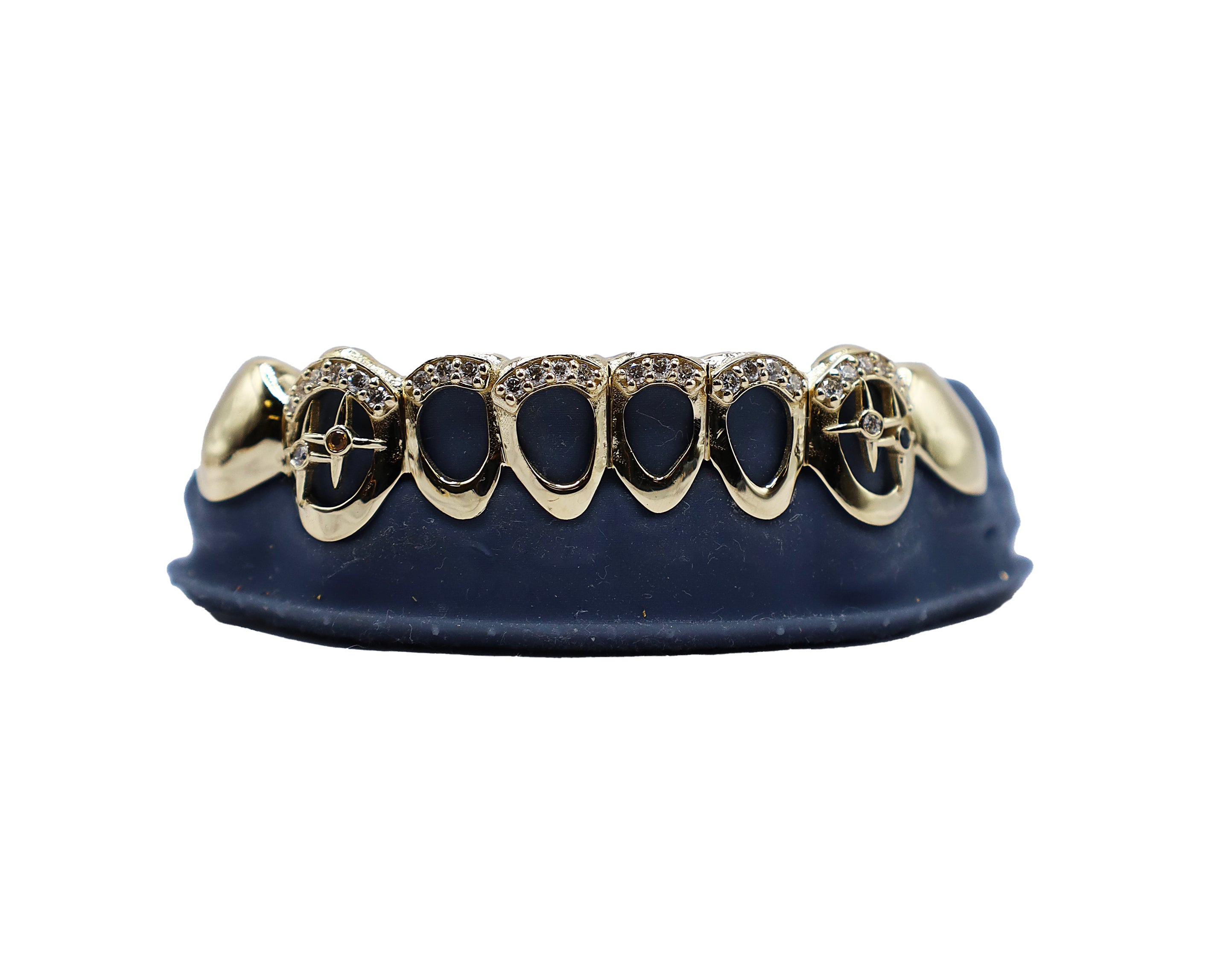 Top & Bottom 8 Diamond Star Grillz - Luxe Grillz