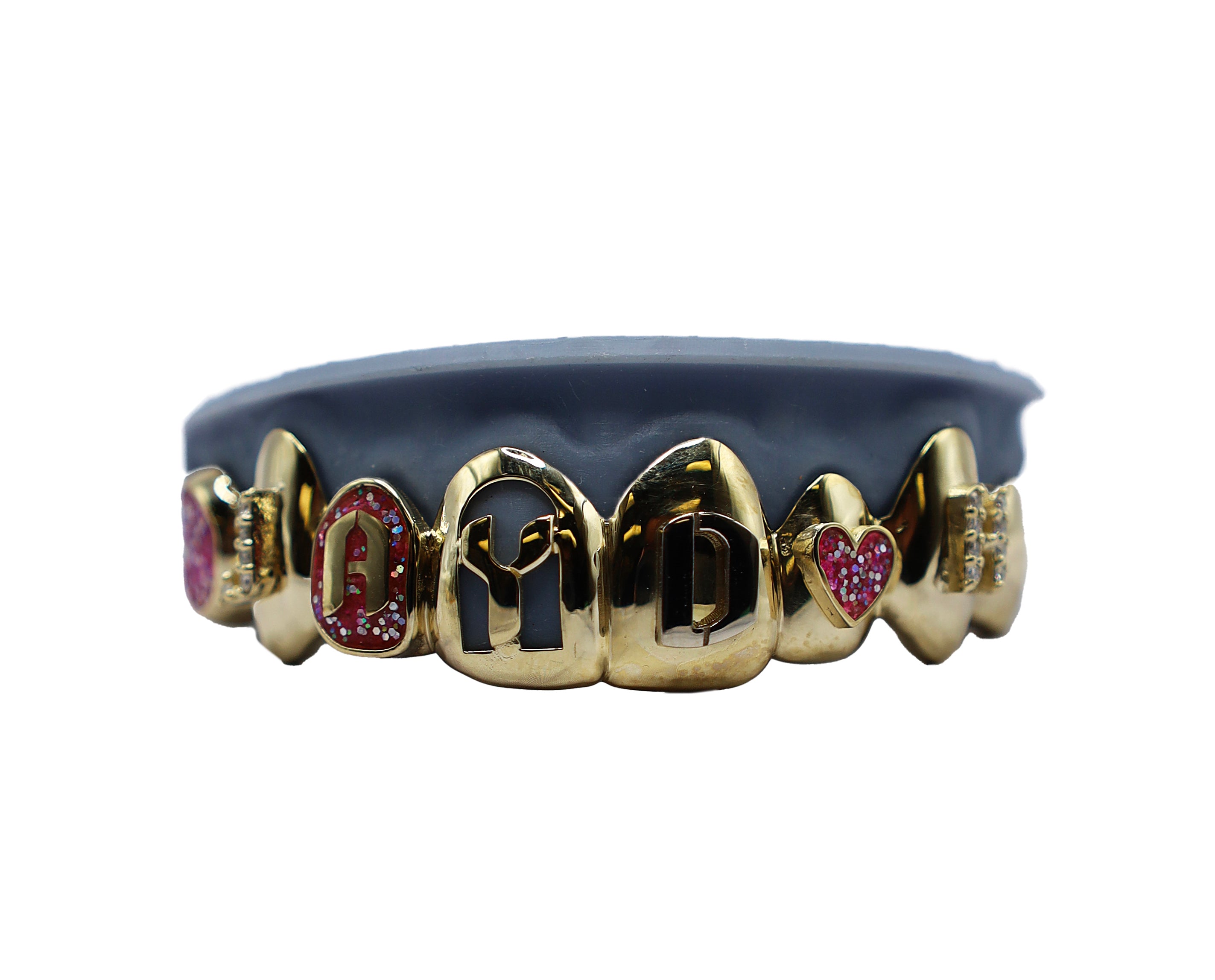 Top 8 Letter Grillz w Enamel & Diamonds - Luxe Grillz