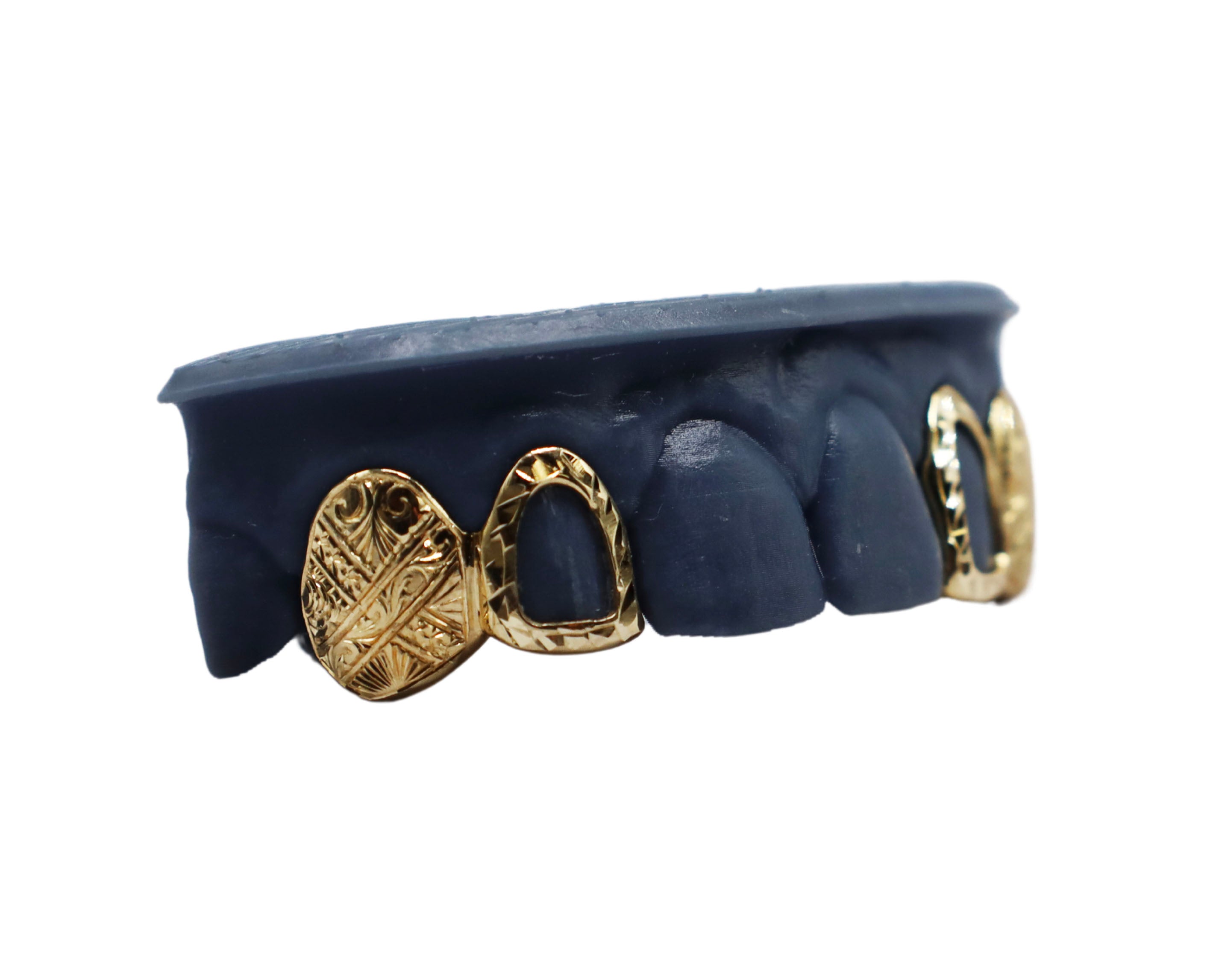 Buy Hand Engraved Fang Grillz w Open Face Diamond Cuts – Luxe Grillz