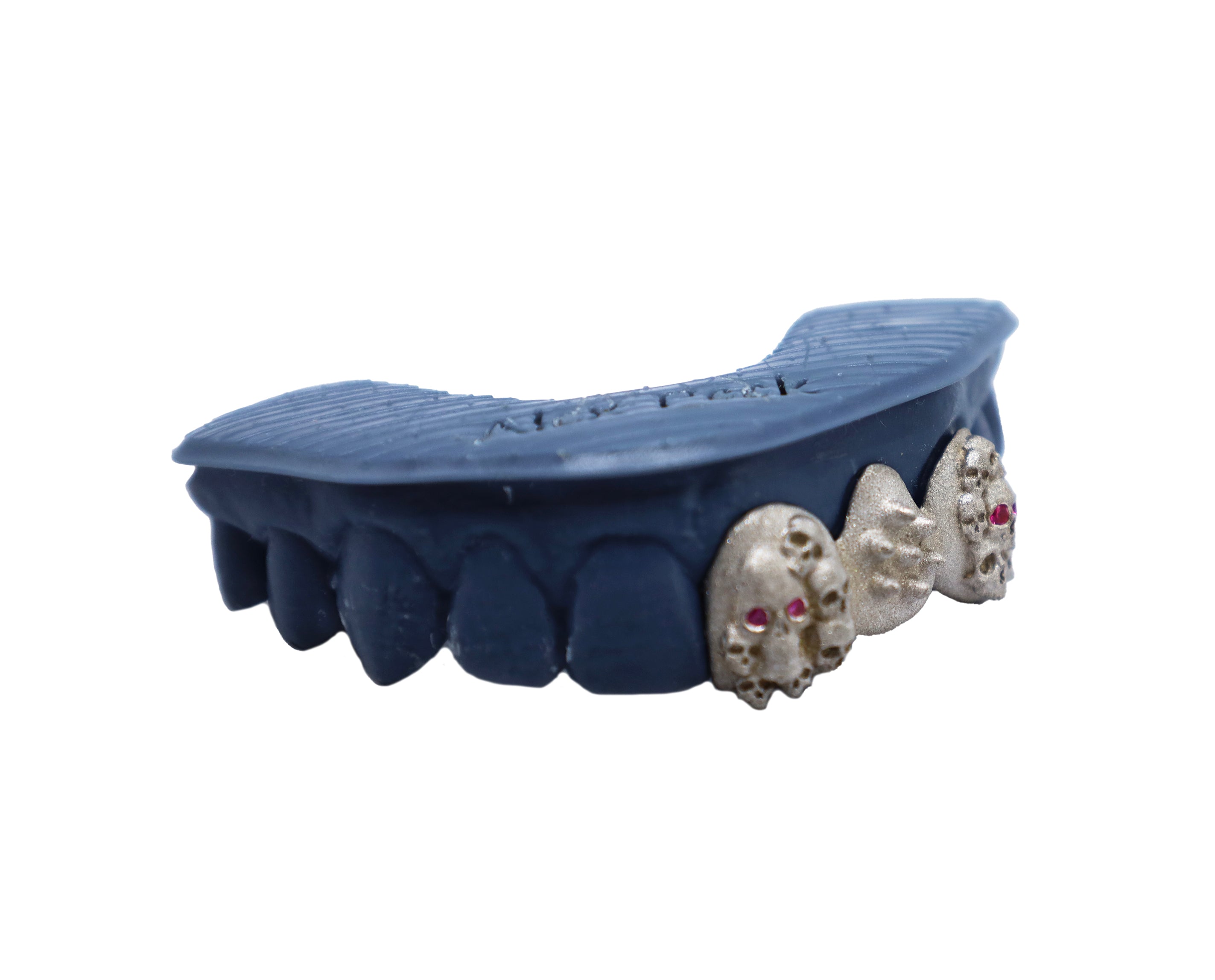 Buy 3 Tooth Skull Grillz w Ruby Eyes and Spike Tooth – Luxe Grillz