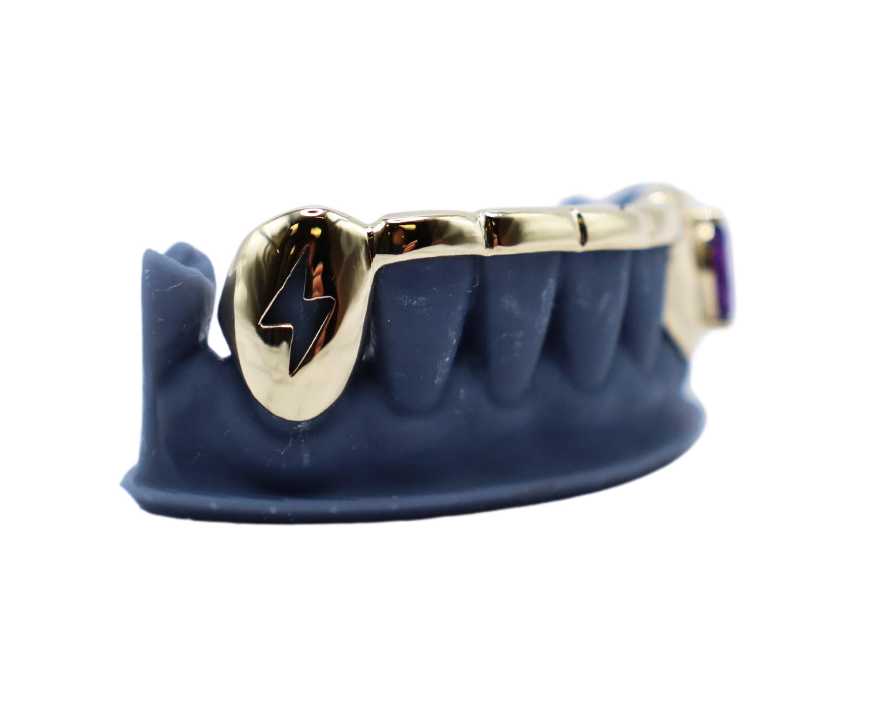 Buy Custom Bridge Grillz w Marquise Amethyst + Cut Out – Luxe Grillz