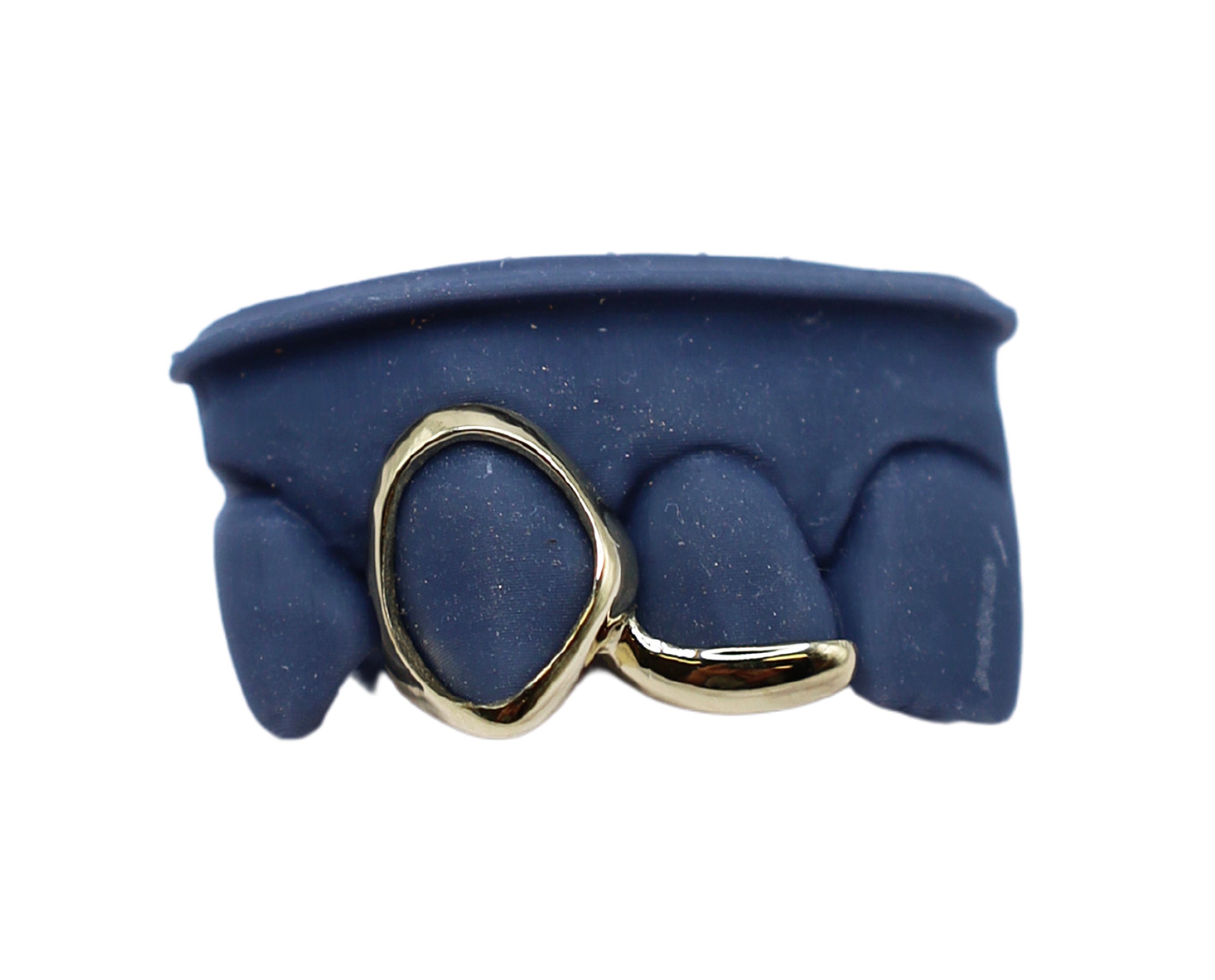 Buy Open Face Fang Grillz w Floating Gold Tip | Authentic – Luxe Grillz