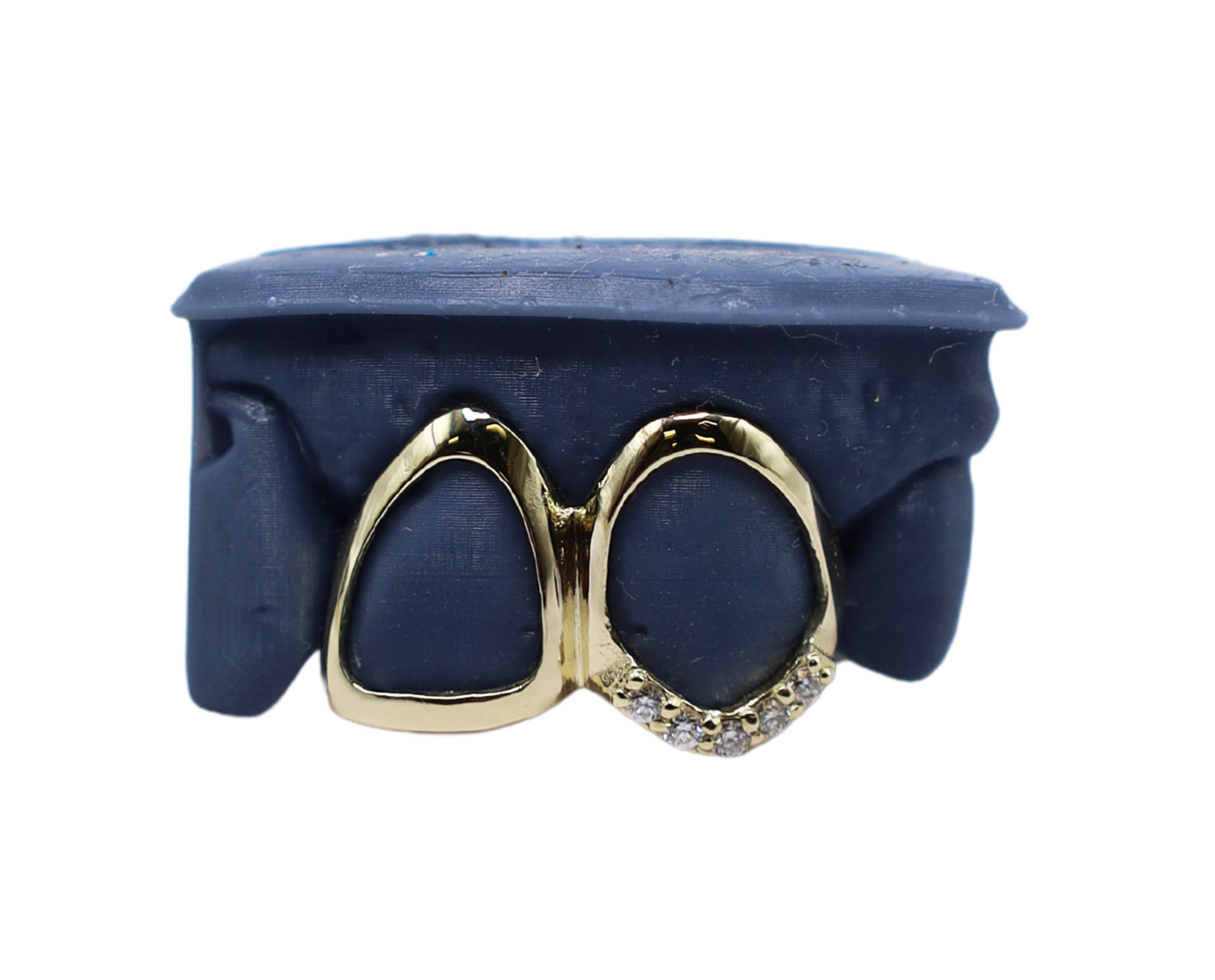 Buy Two Tooth Open Face Grillz w Diamond Tip Canine – Luxe Grillz