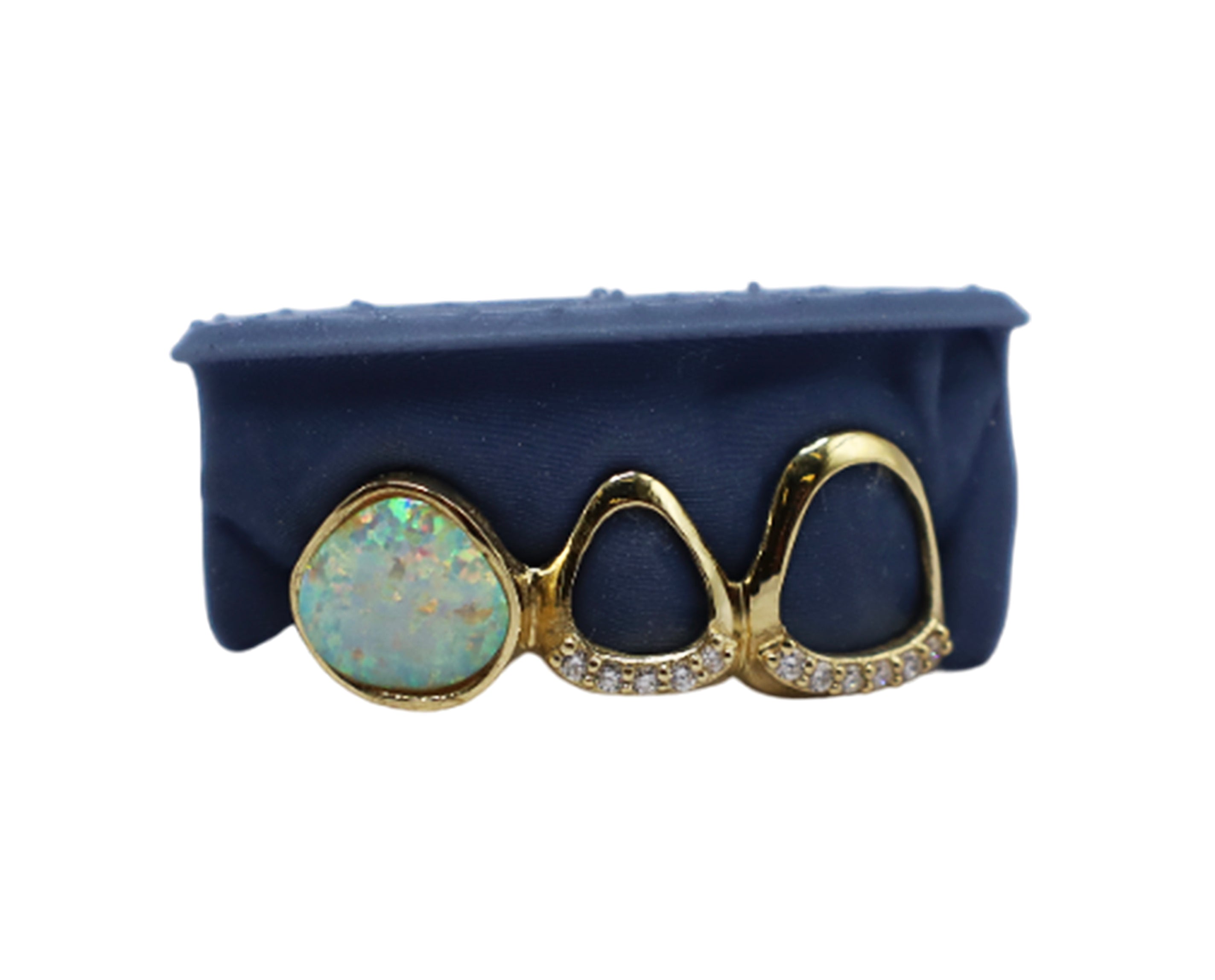 Buy Opal Fang Grillz w 2 Diamond Tip Open Face Teeth – Luxe Grillz