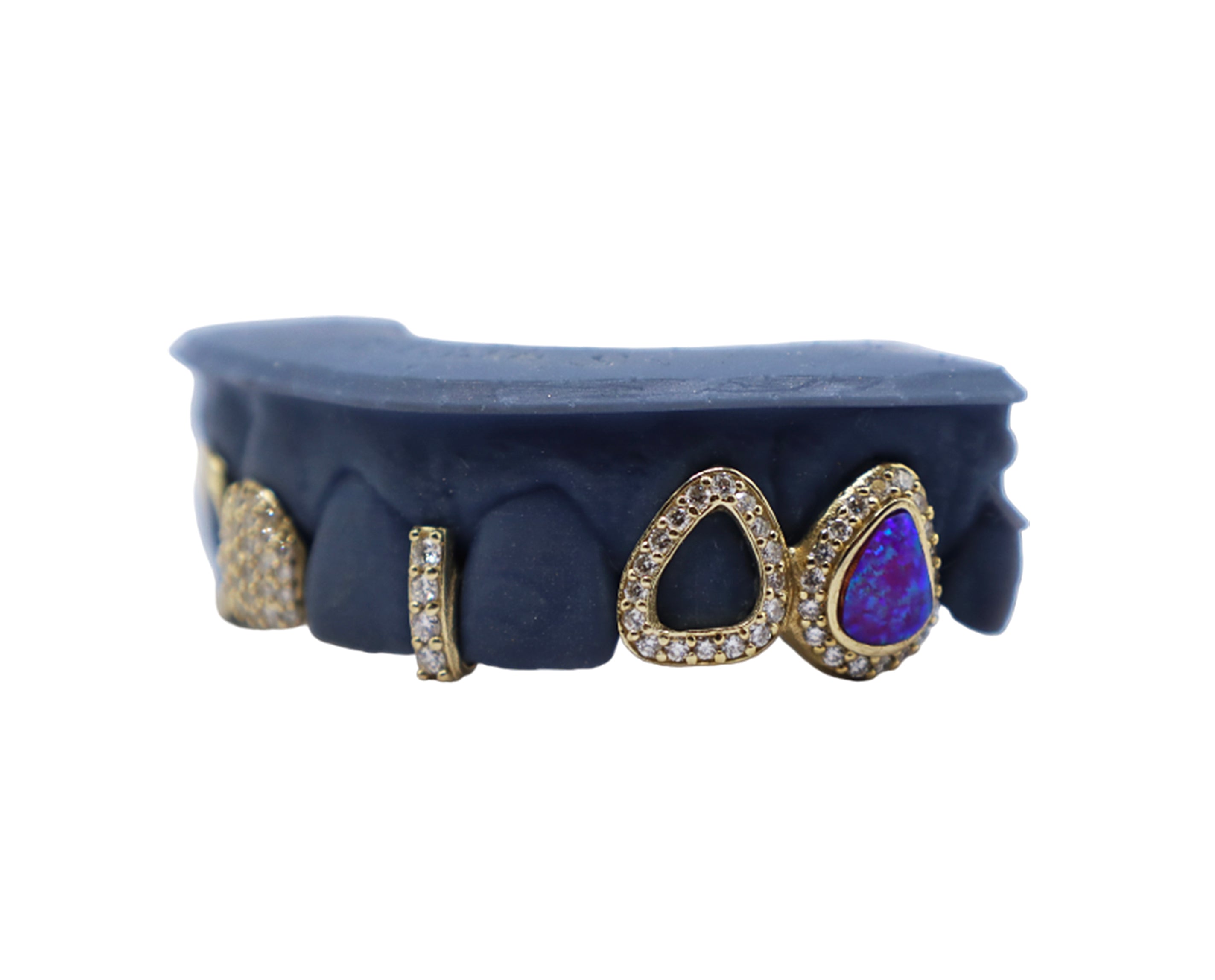Opal & Diamond Fang Grillz Set - Luxe Grillz