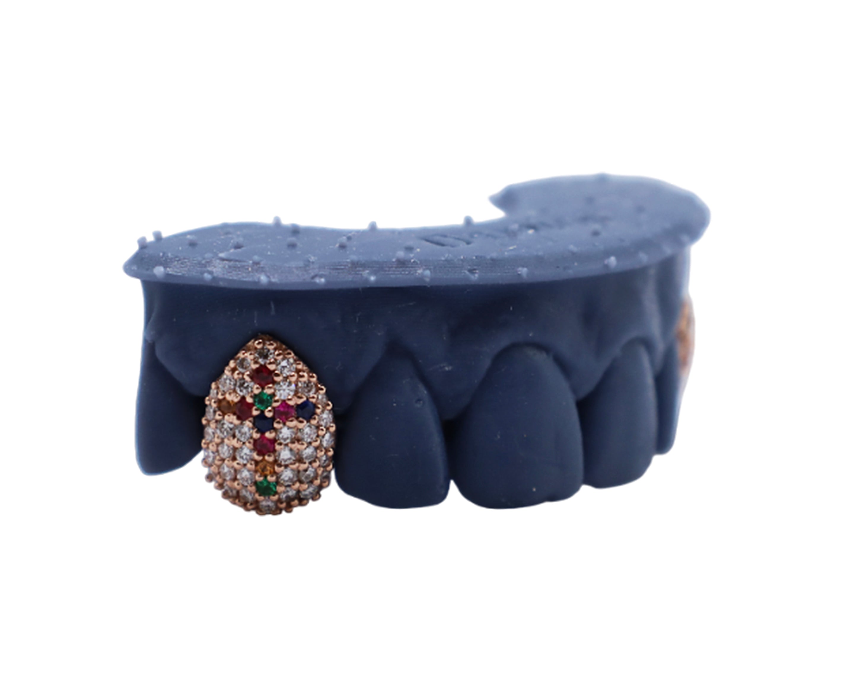 Buy Diamond Fang Grillz w Multi Color Gemstone Crosses – Luxe Grillz