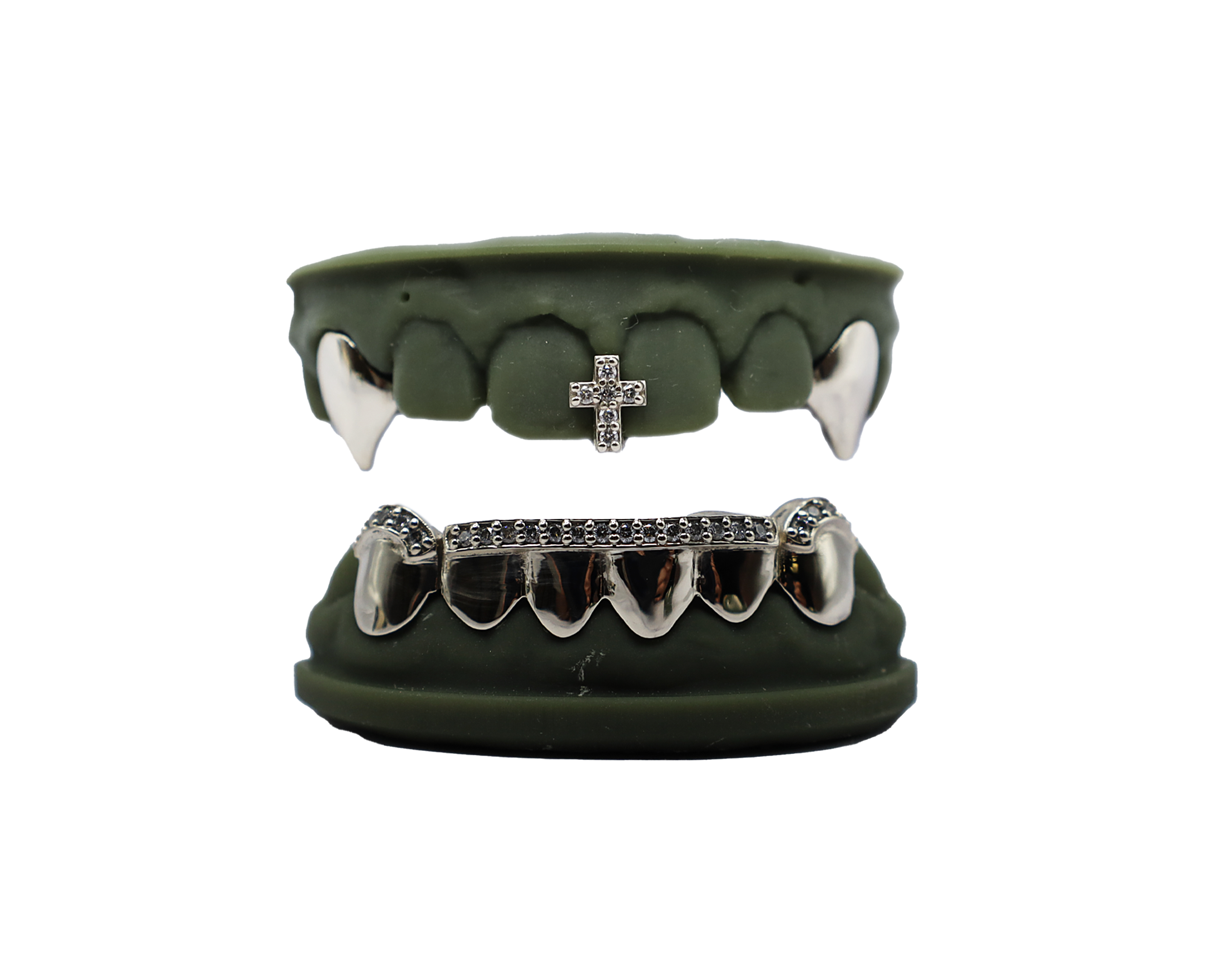 Vampire Fangs Diamond Bridge Grillz - Luxe Grillz
