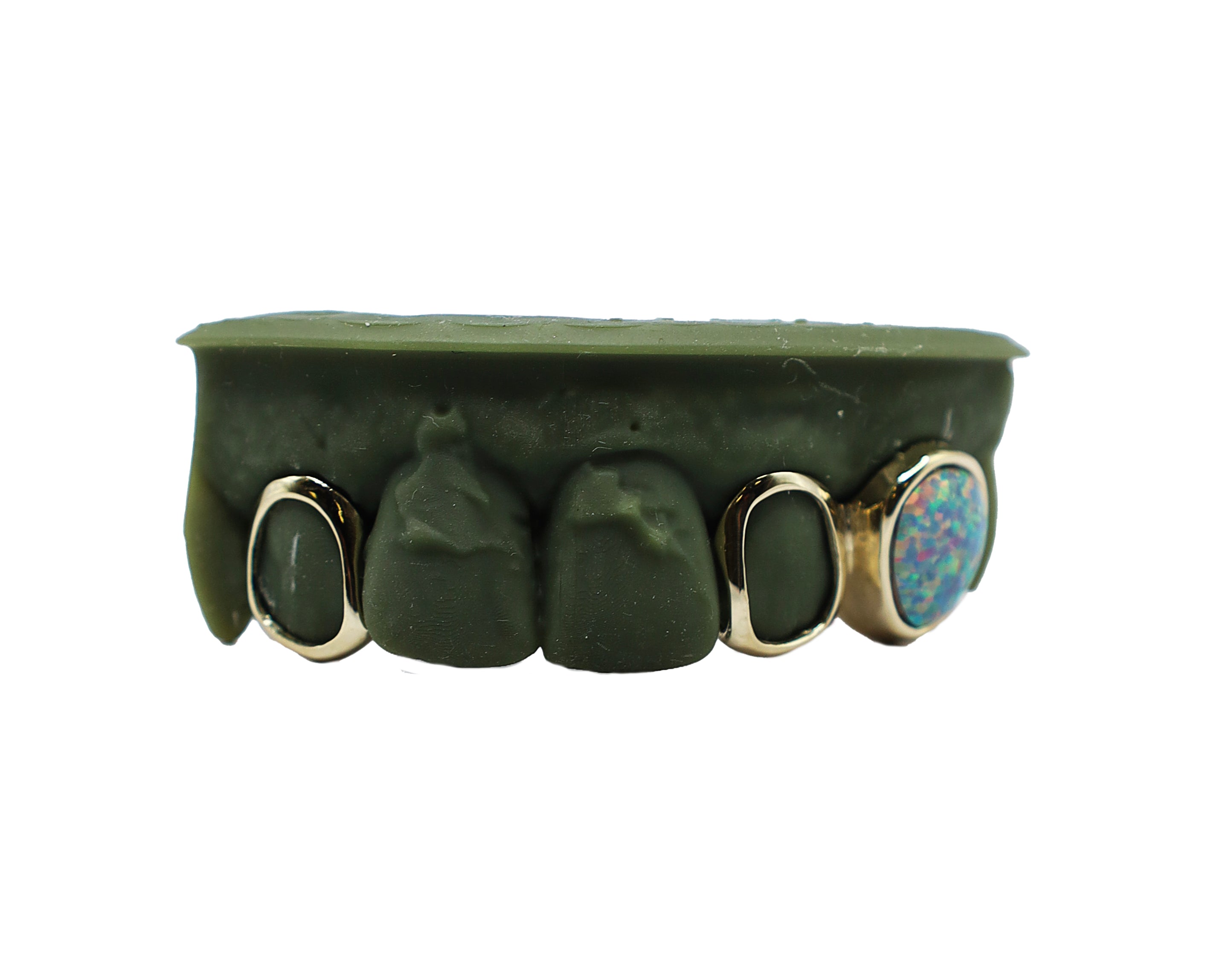 Buy 3 Tooth Grillz w Opal Fang and Open Face Windows – Luxe Grillz