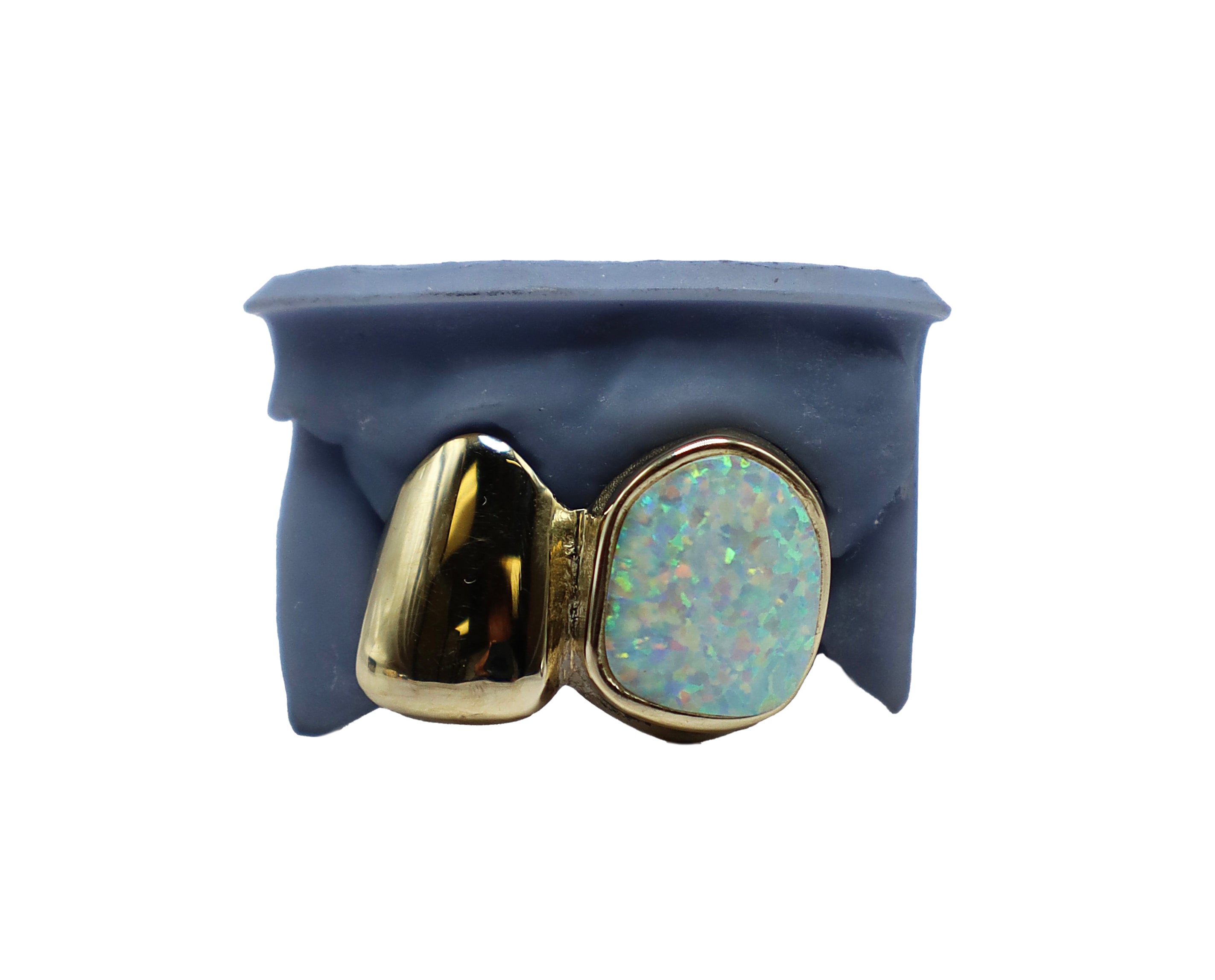 Opal Fang Grillz With Solid Cap - Luxe Grillz