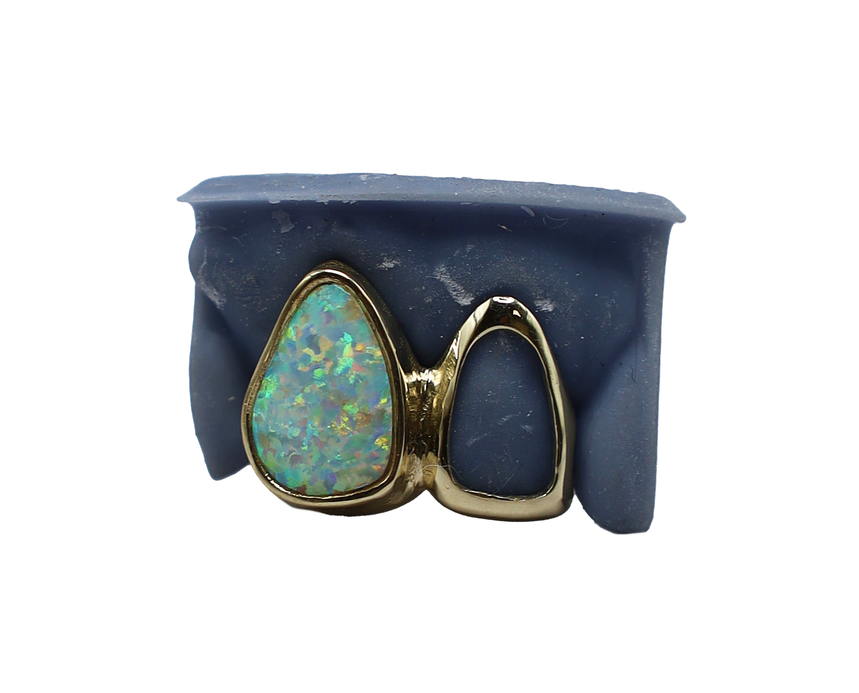 Opal Tooth w Open Face Grillz - Luxe Grillz