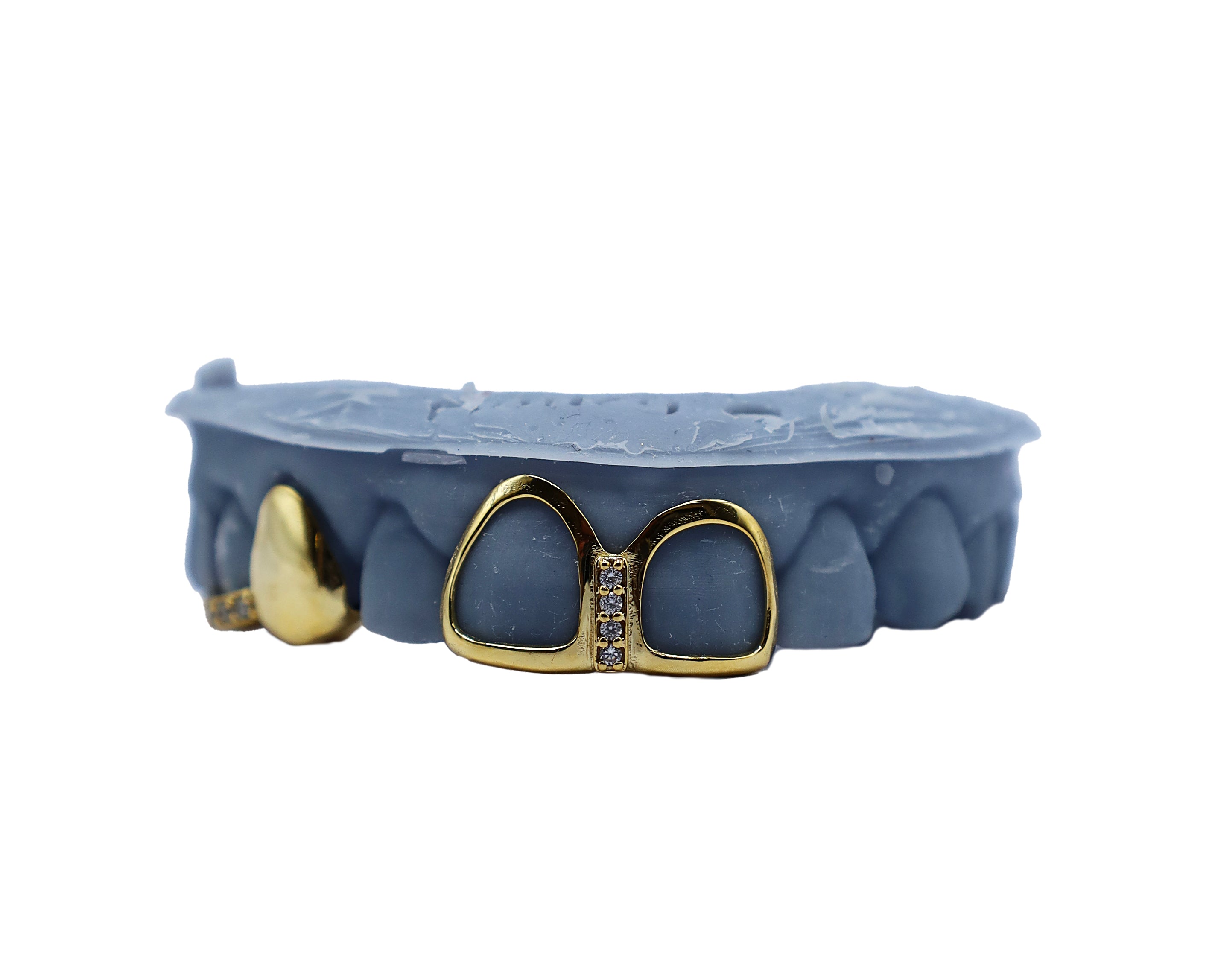 Open Face Grillz w Diamond Gap Floating Tip - Luxe Grillz