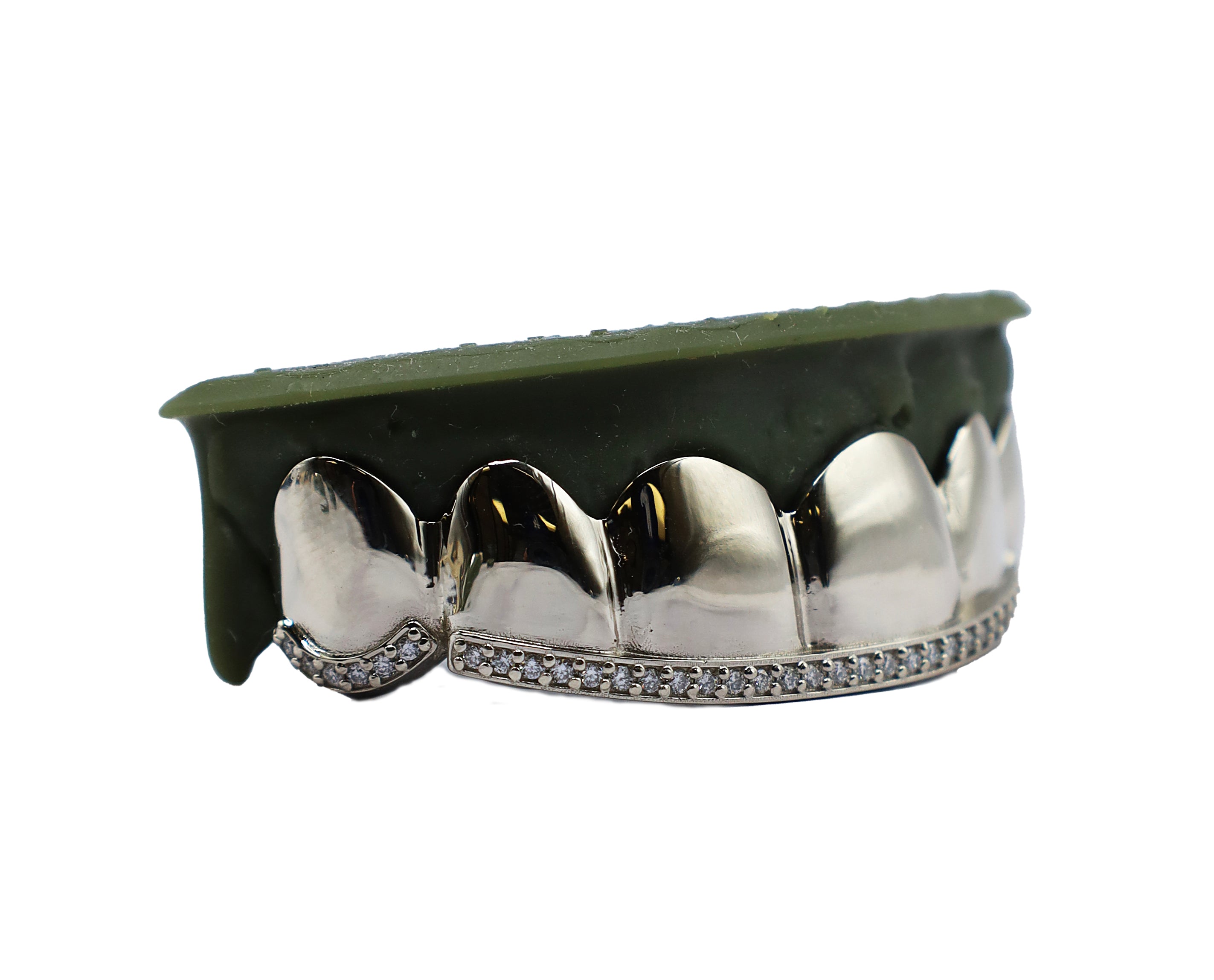 Buy Top 6 Solid Grillz w Diamond Bridge - 100% Authentic – Luxe Grillz