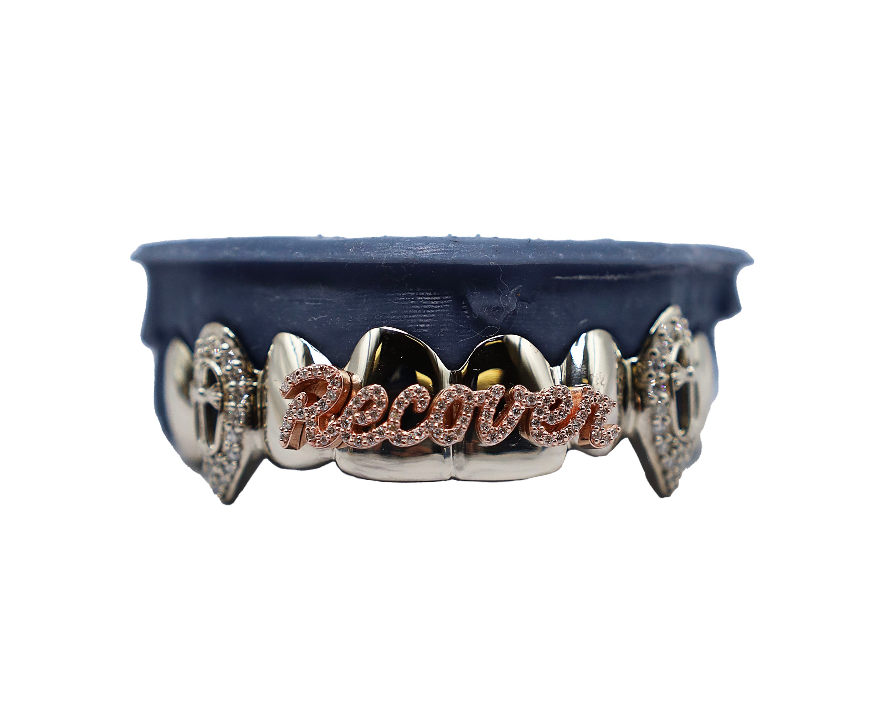 Buy Top 8 Grillz w 3D Diamond Letters, 3D Cross and Diamond Fangs ...