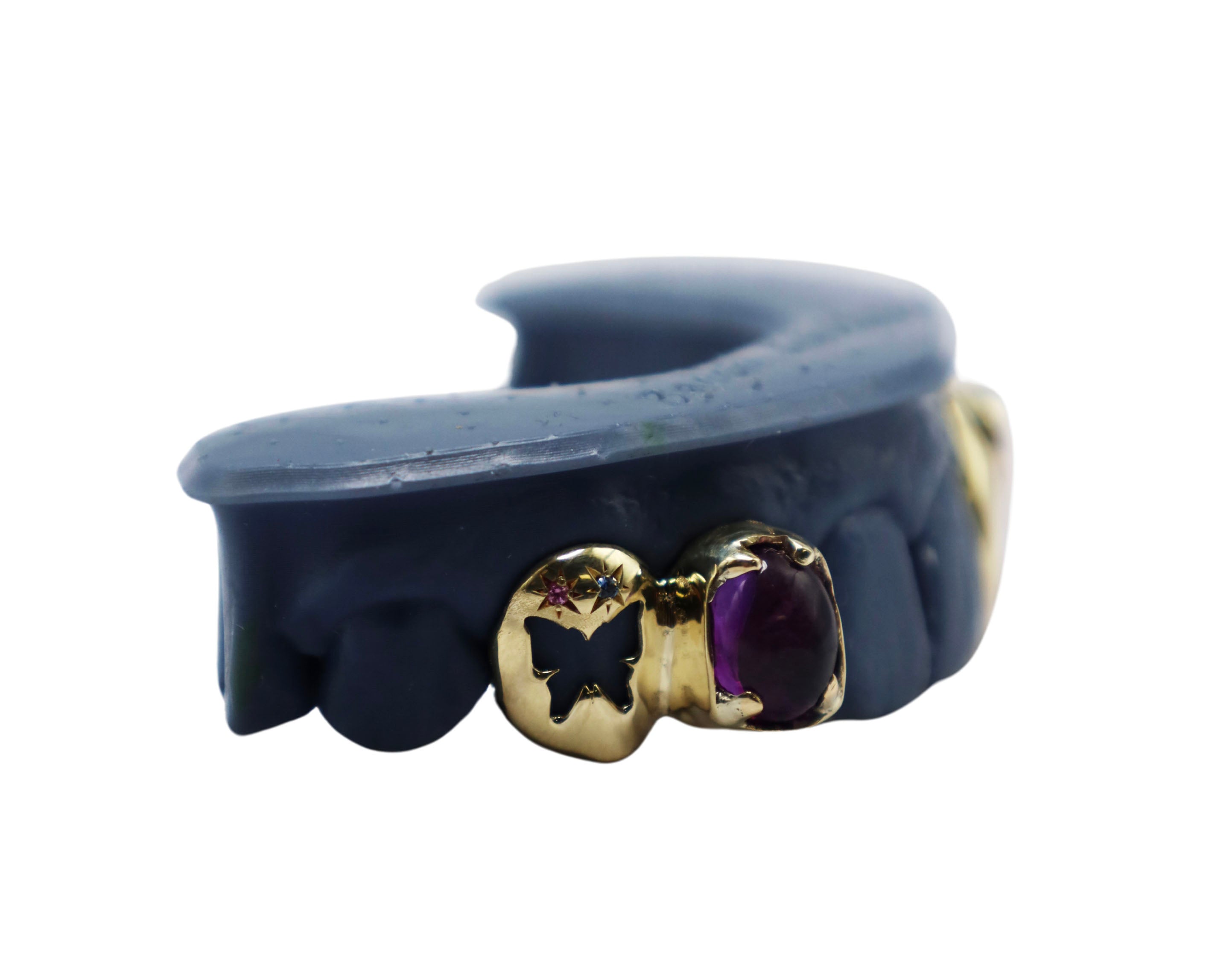 Buy Two Teeth Butterfly Grillz w Prong Set Amethyst - 100% Authentic ...