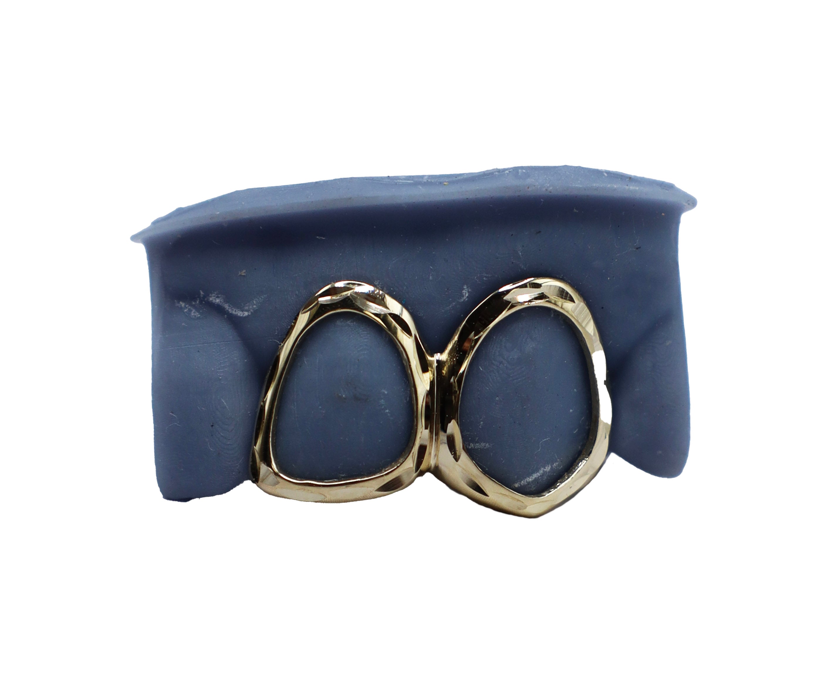 Two Open Face Grillz w Diamond Cuts - Luxe Grillz