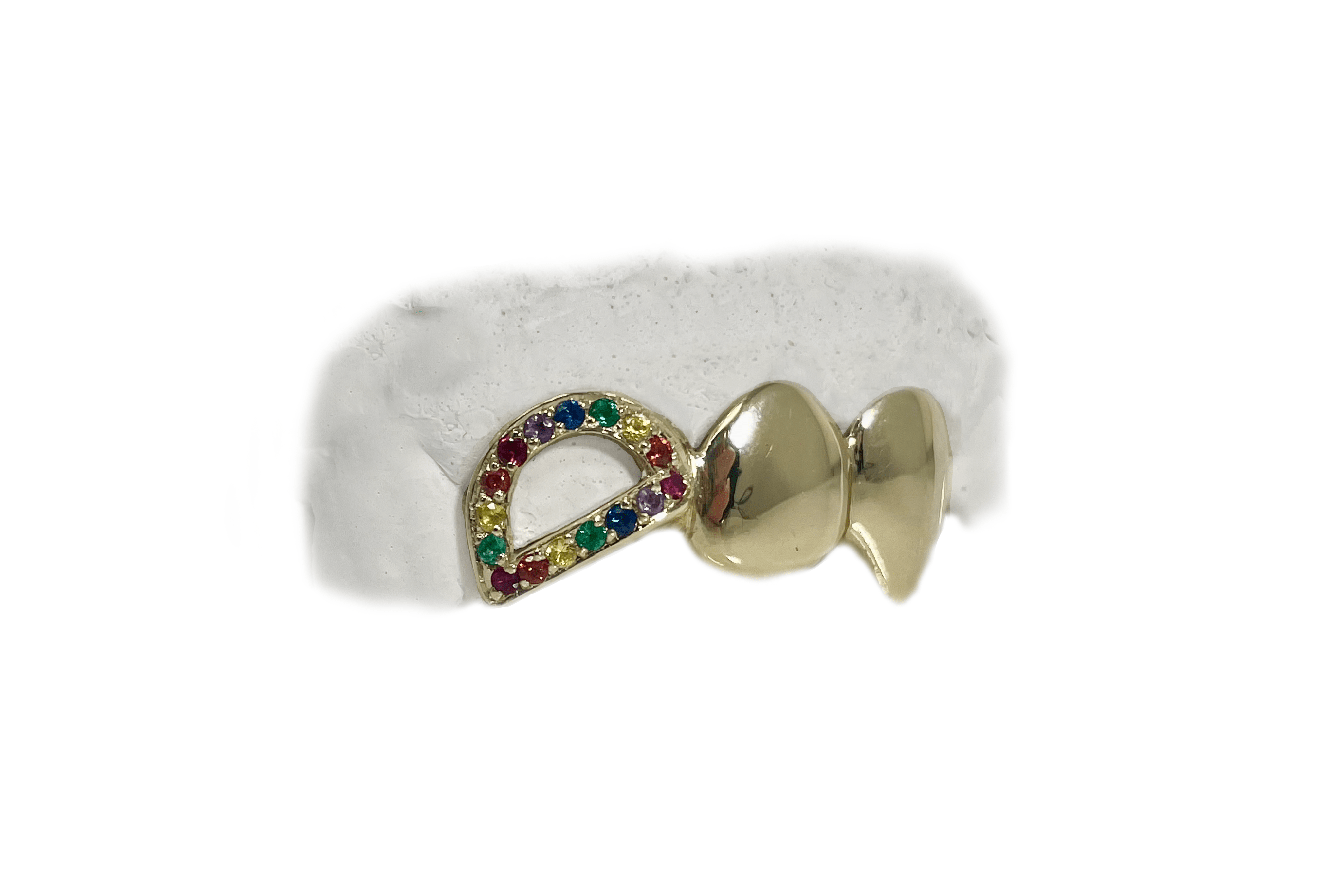 Rainbow Vampire Fang Grillz 14K - Luxe Grillz