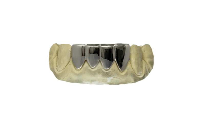 Bottom 4 Grillz 18K White Gold – Luxe Grillz