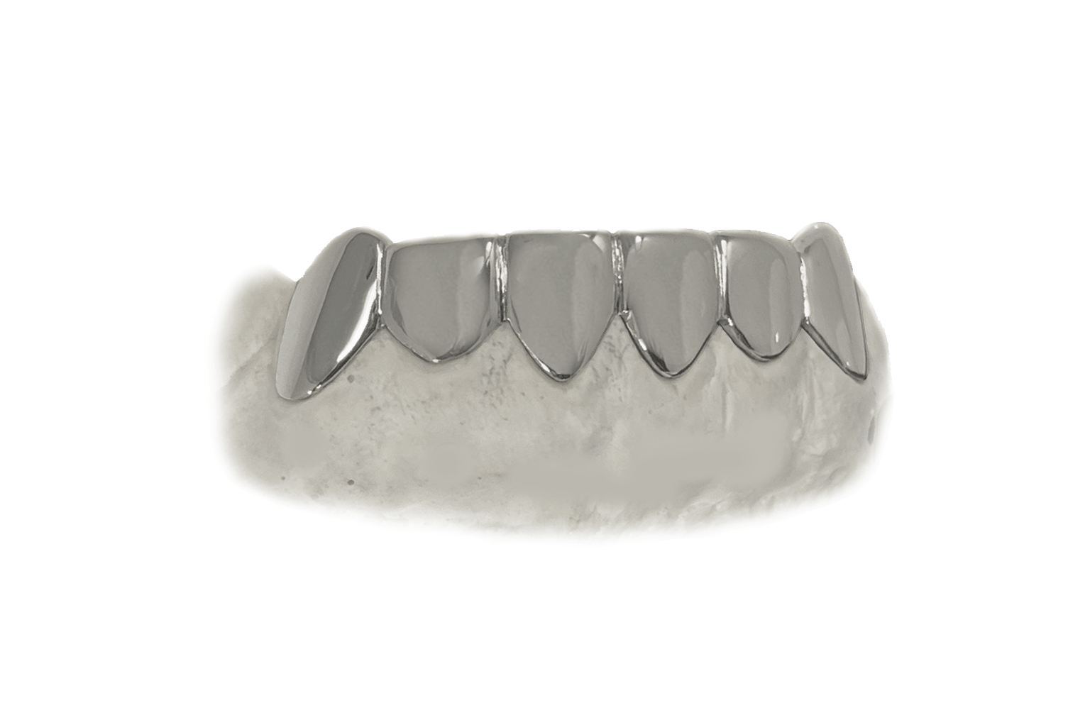 Bottom 6 White Gold Grillz 14K - Luxe Grillz