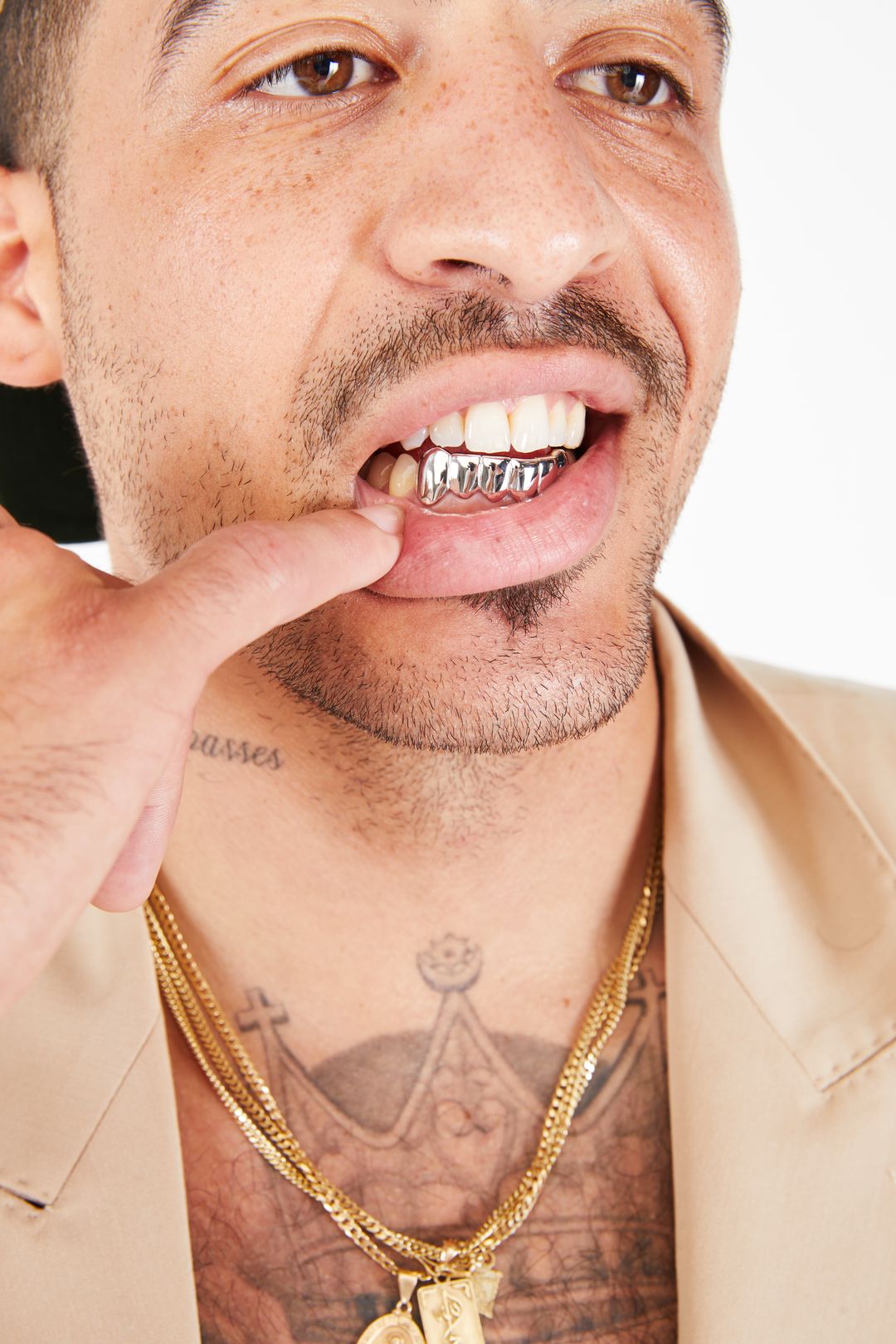Bottom 6 White Gold Grillz 14K - Luxe Grillz