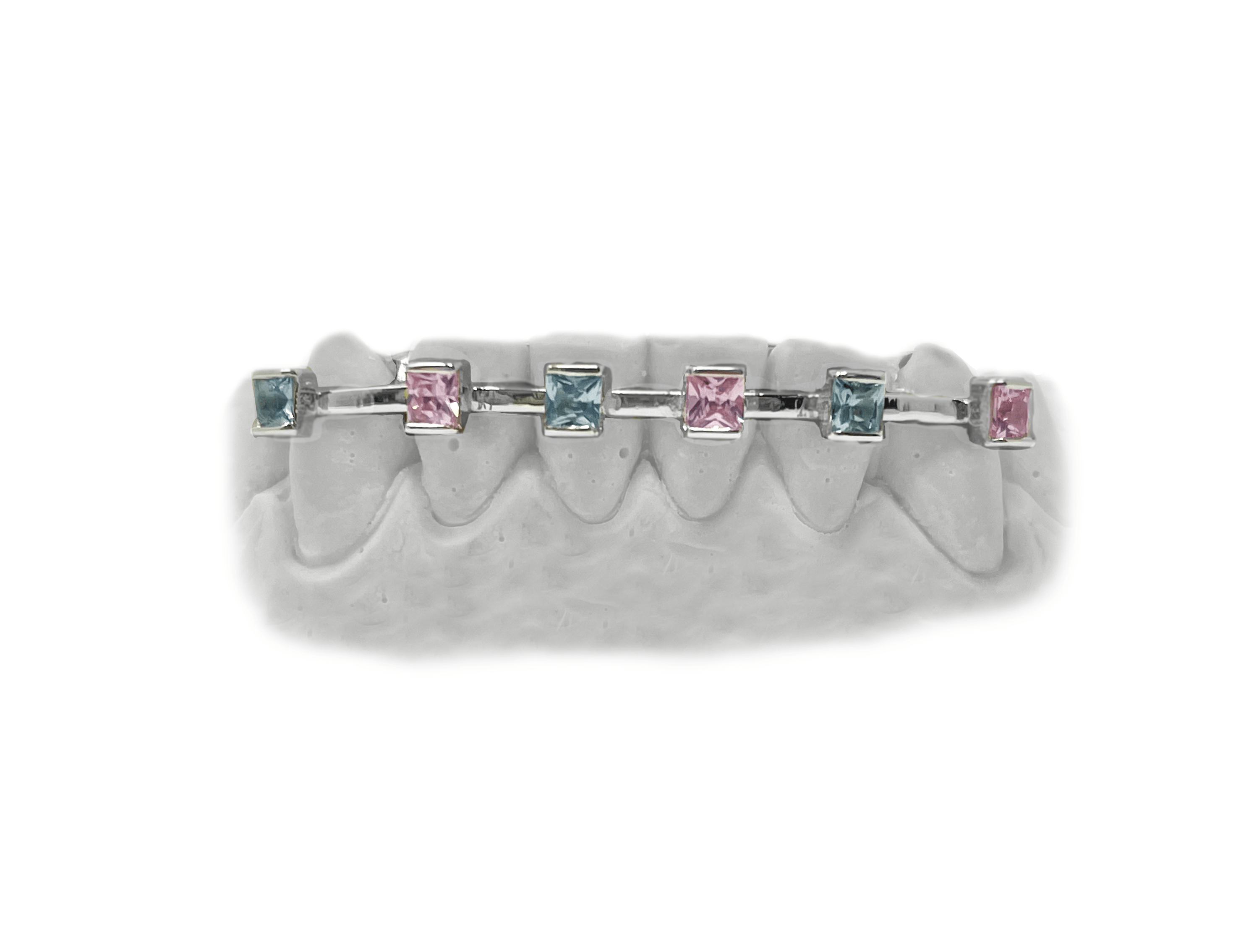 Bottom 6 Braces Grillz w Sapphires & Aquamarines – Luxe Grillz