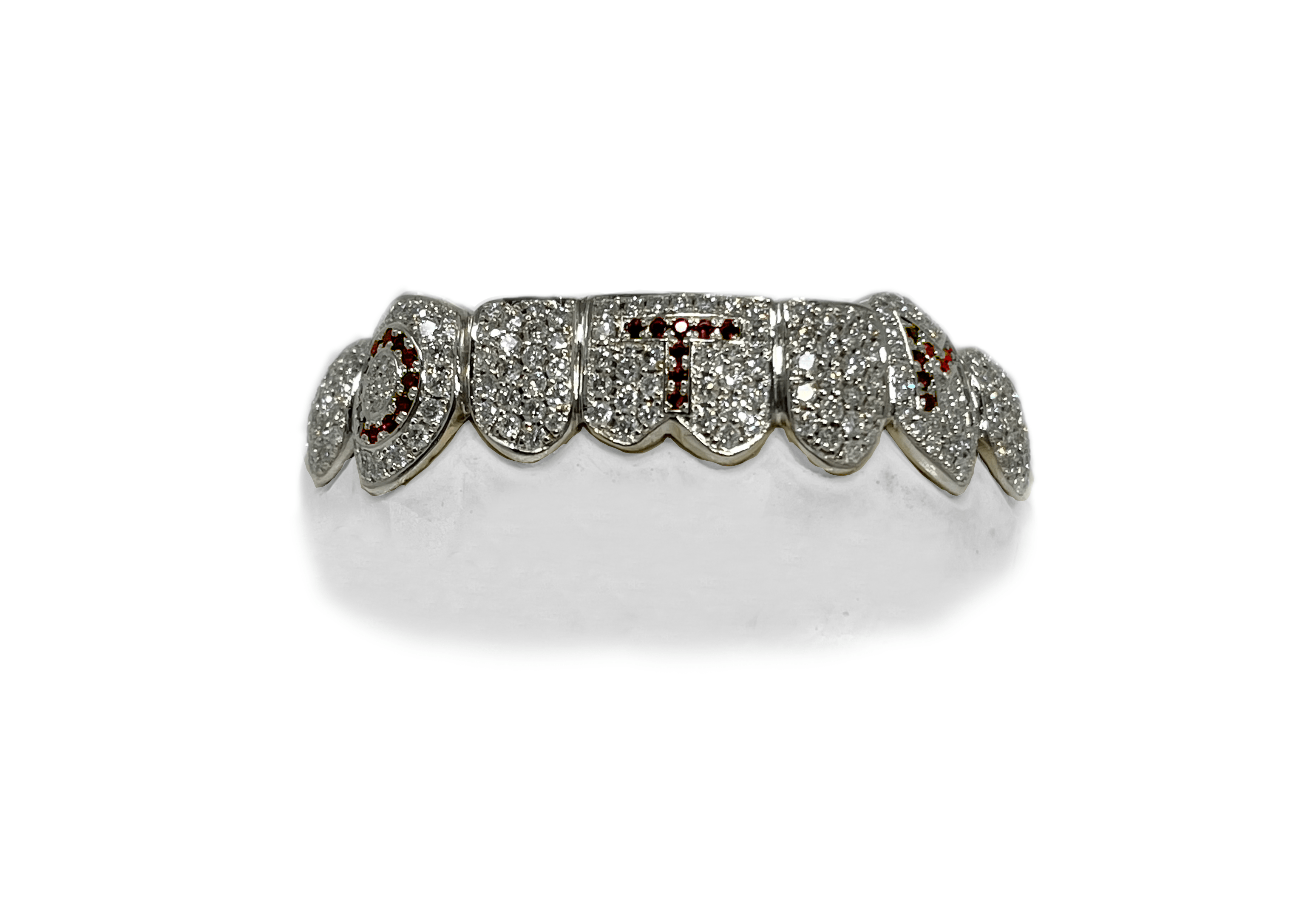 Bottom 8 Ruby Letter Grillz VS Gold - Luxe Grillz