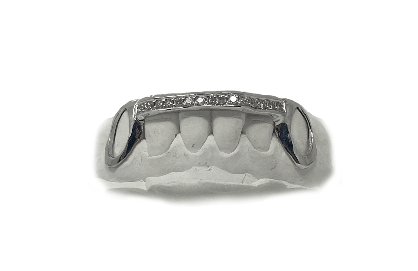 Buy Diamond Bridge Grillz w Open Face Fangs in White Gold - Luxe – Luxe ...