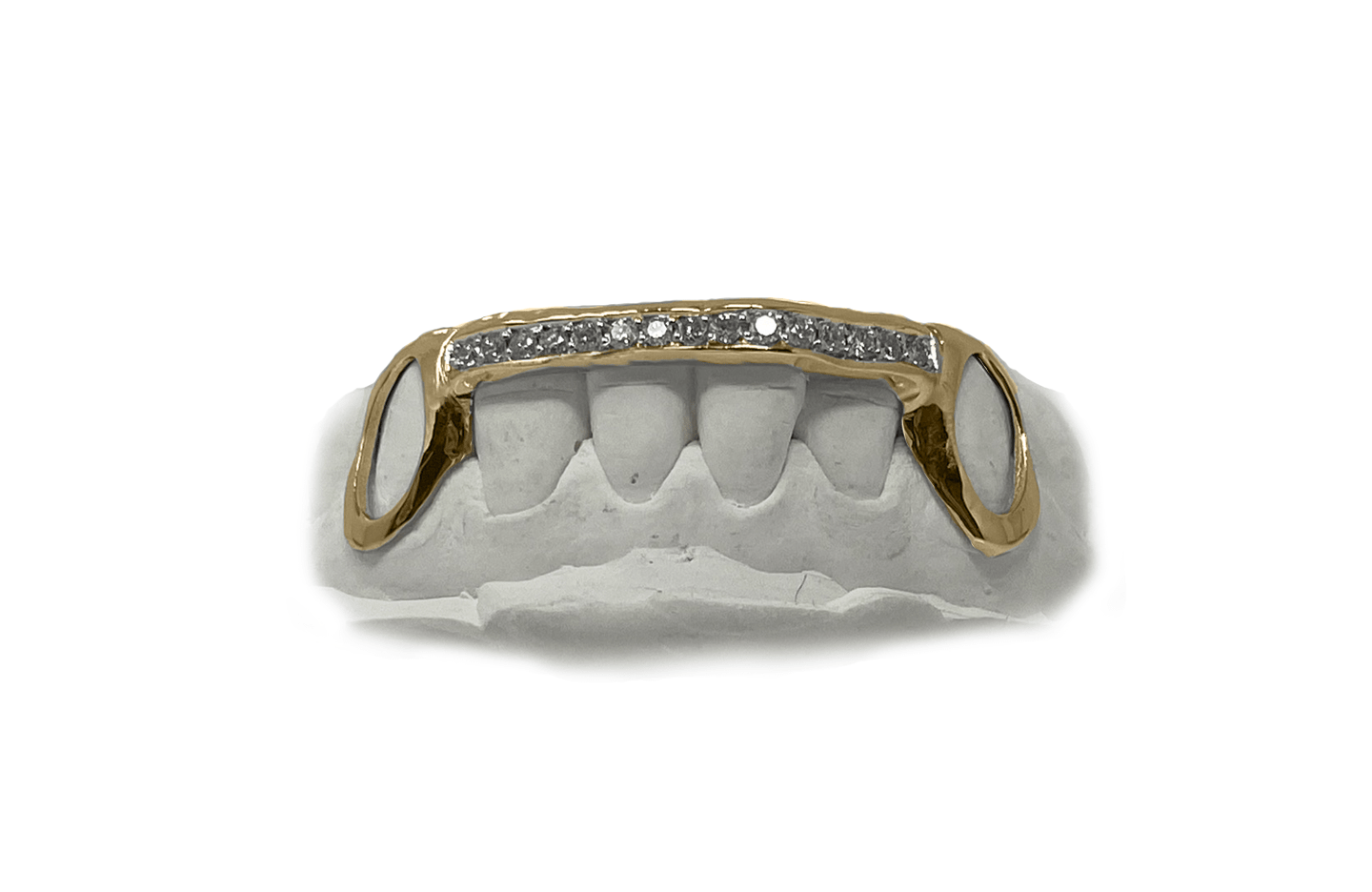 Diamond Bridge & Fang Grillz Gold - Luxe Grillz