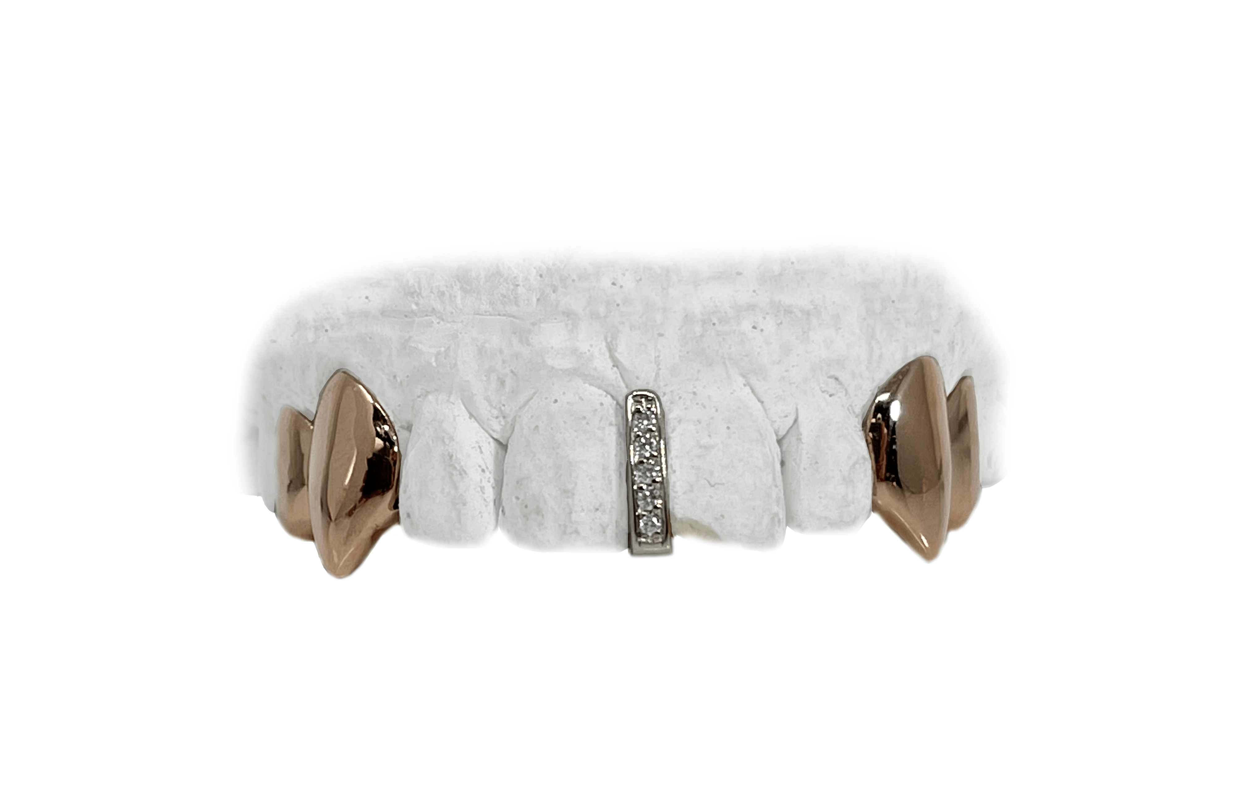 Buy Diamond Gap Grillz w Vampire Fangs in 10K Gold | Luxe – Luxe Grillz