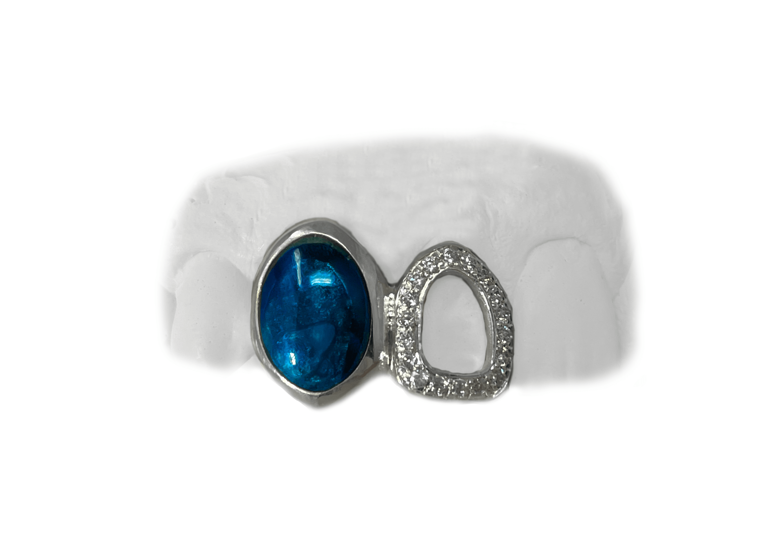 Buy Open Face Diamond Tooth w Paul Shell Fang Grillz in White Gold ...