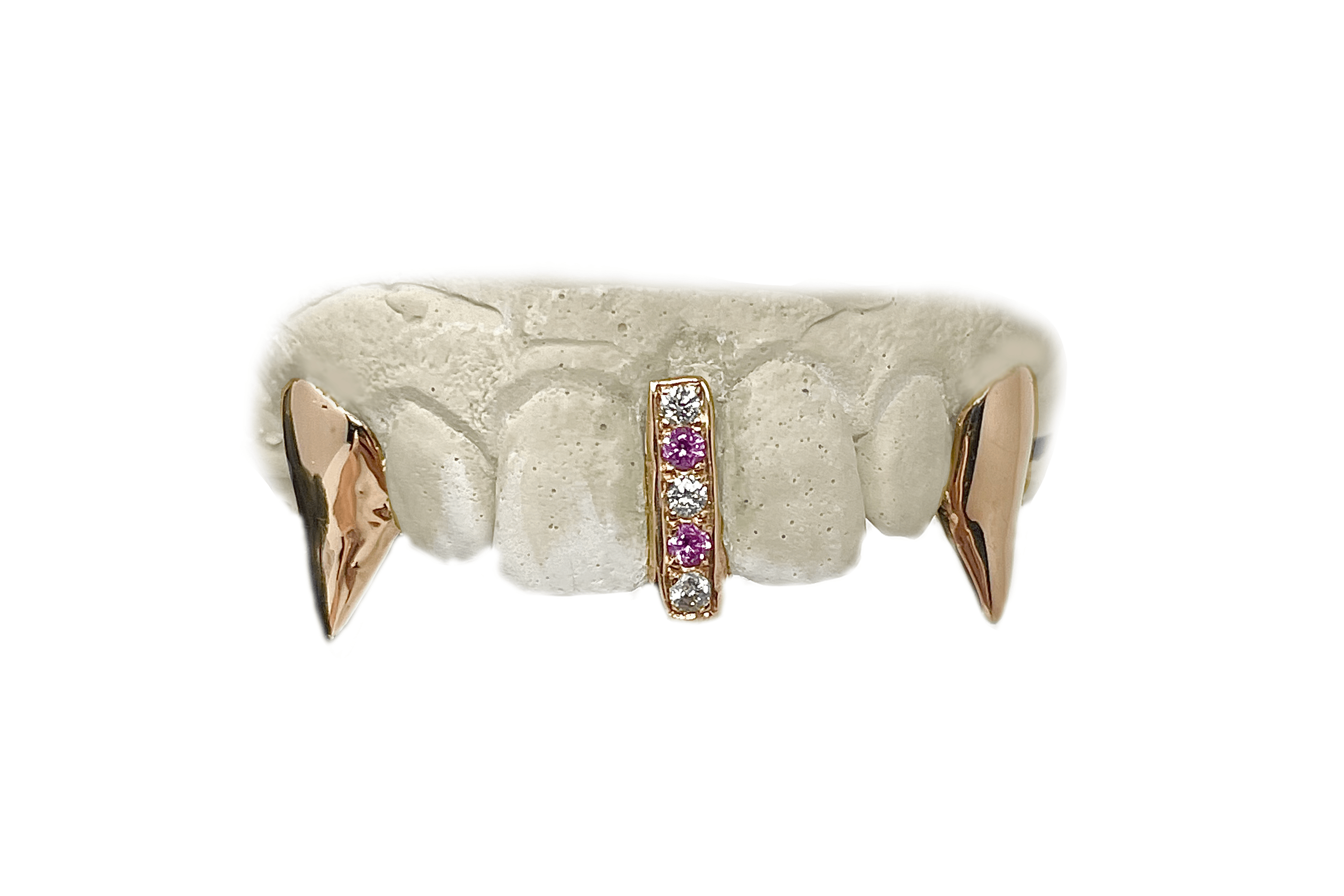 Buy Sapphire and Diamond Gap Grillz w Vampire Fangs | Luxe Grillz