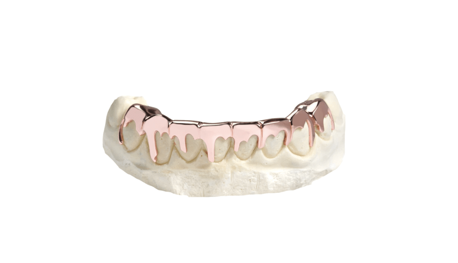 Bottom 8 Drip Grillz 10K Rose Gold - Luxe Grillz
