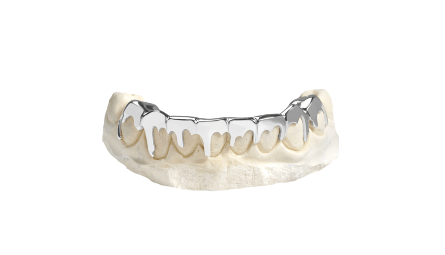 Bottom 8 Drip Grillz White Gold - Luxe Grillz