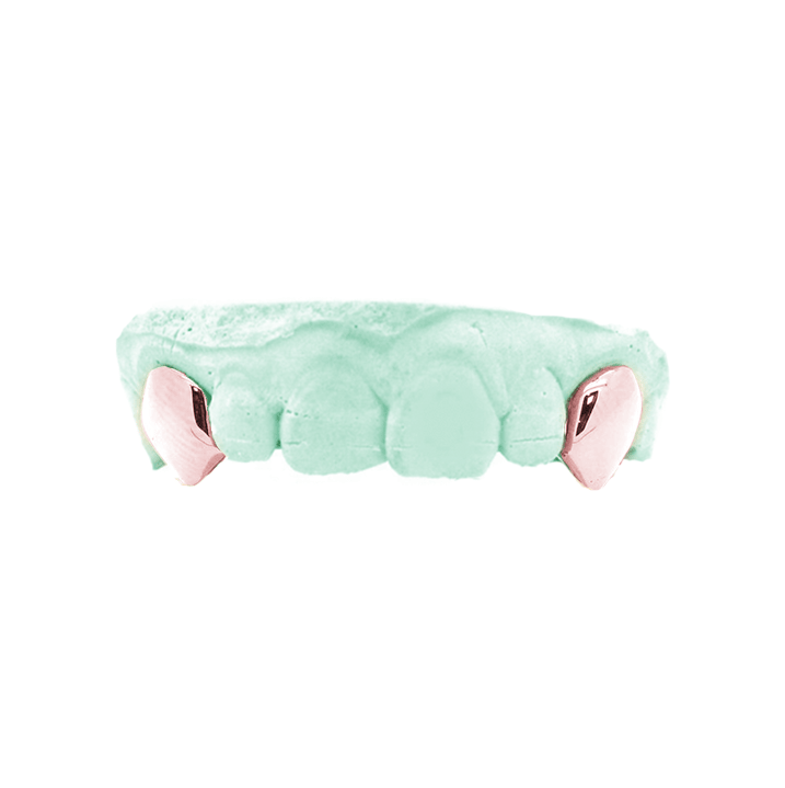 Buy Top Fang Grillz in 10K Solid Rose Gold Teeth Online | Luxe Grillz