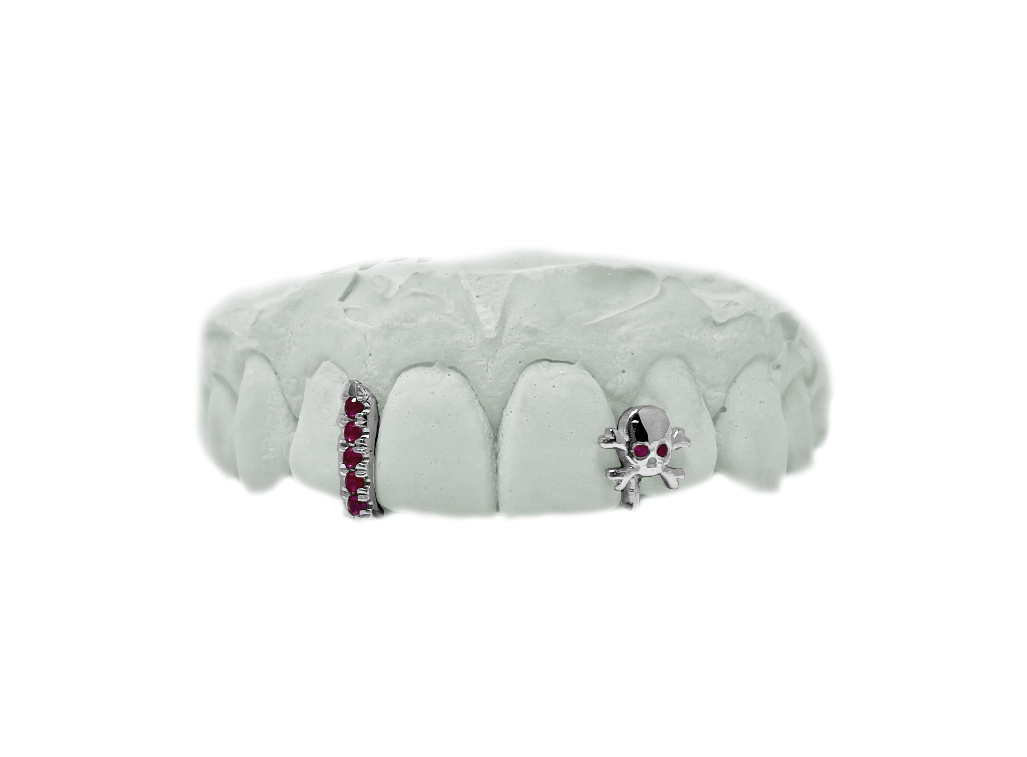 Skull Gap Grillz w/ Ruby Eyes – Luxe Grillz
